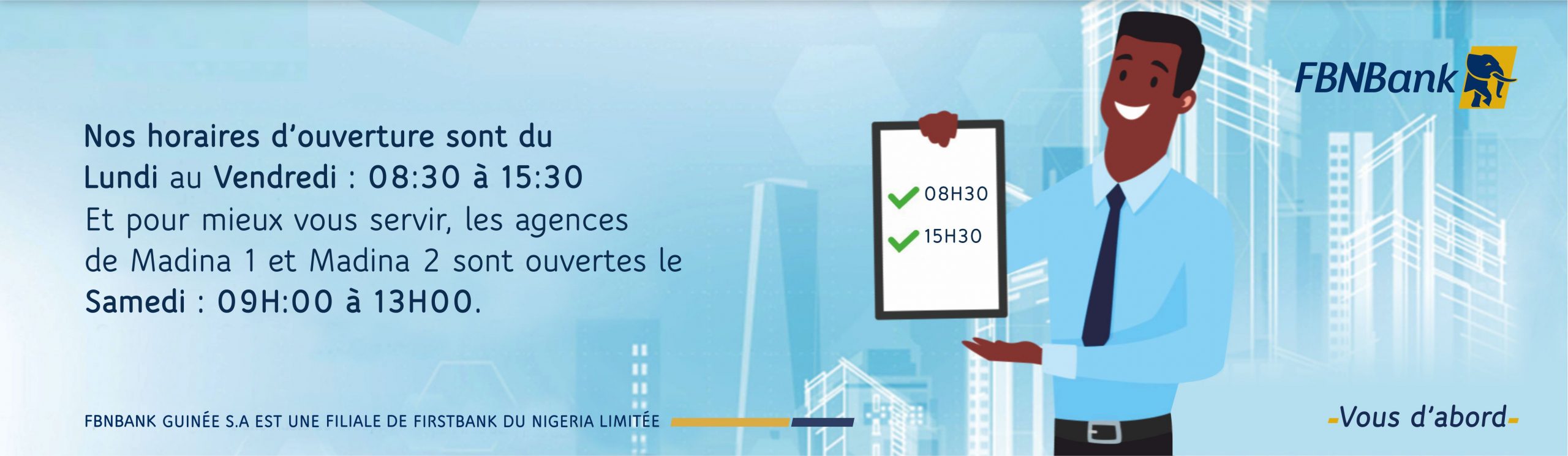 FBN Guinea Web Banner- Openning Times - FirstBank Guinea
